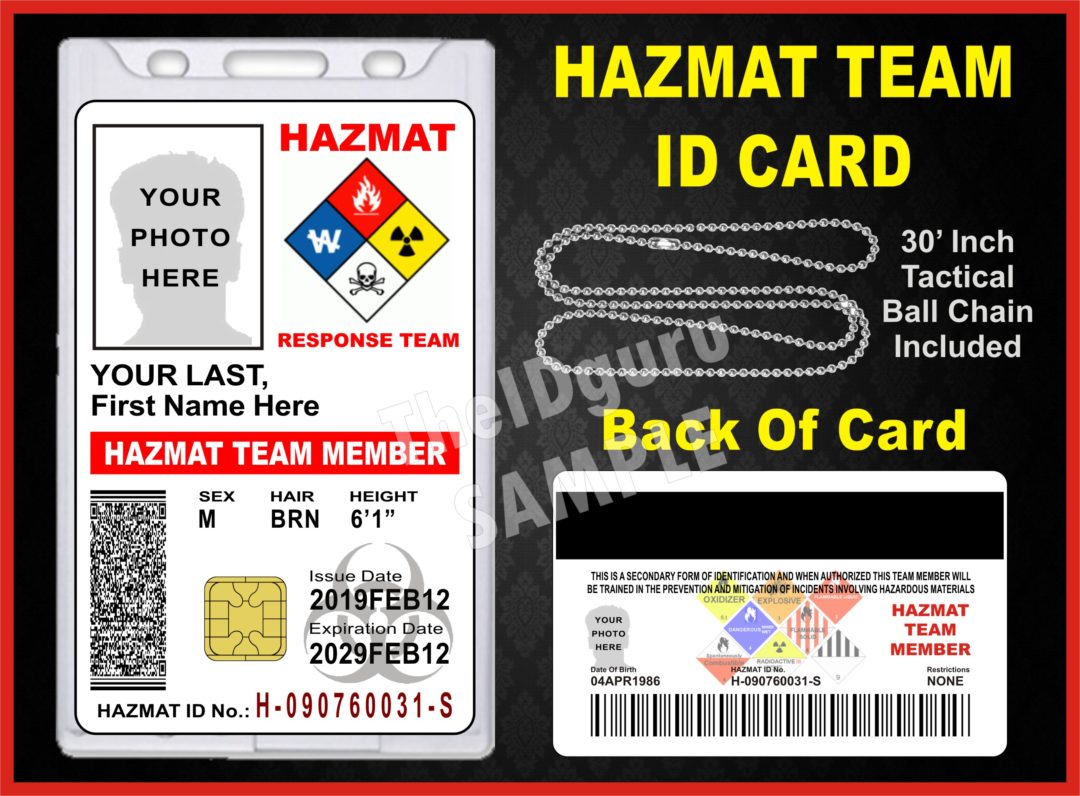 Hazmat ID Card Custom with your PHOTO and LOGO or Badge Graphic | The ...