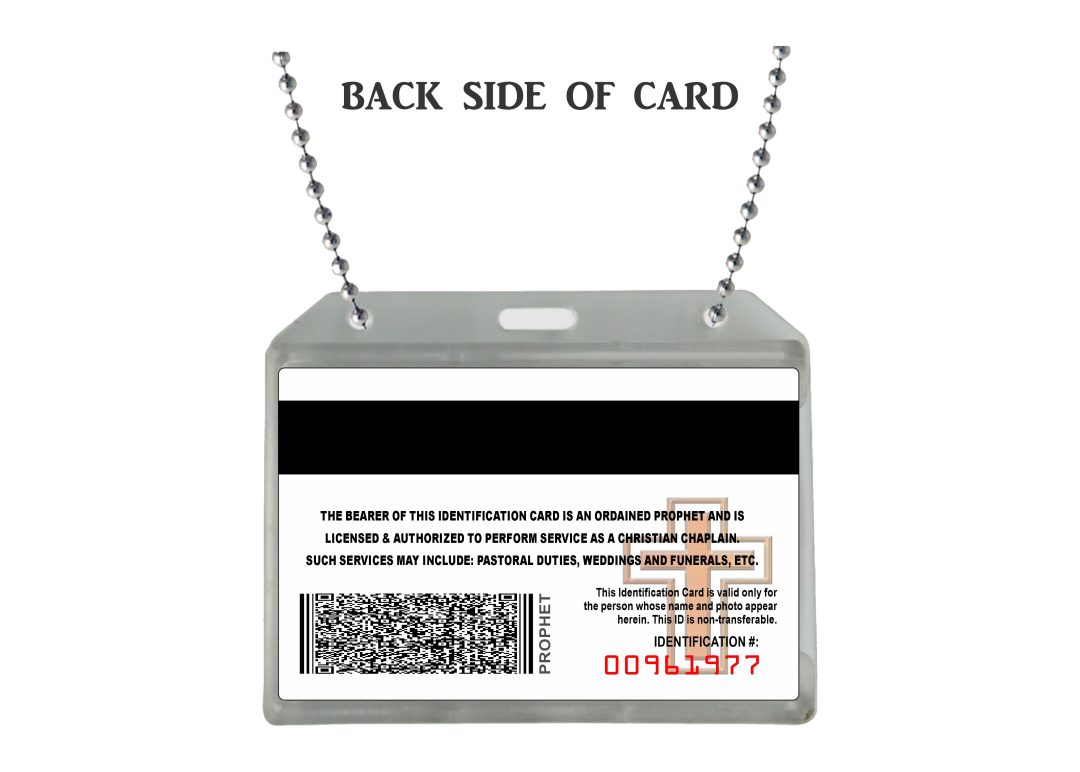 Ordained PROPHET ID Card Custom with your Photo and CHURCH LOGO | The ...
