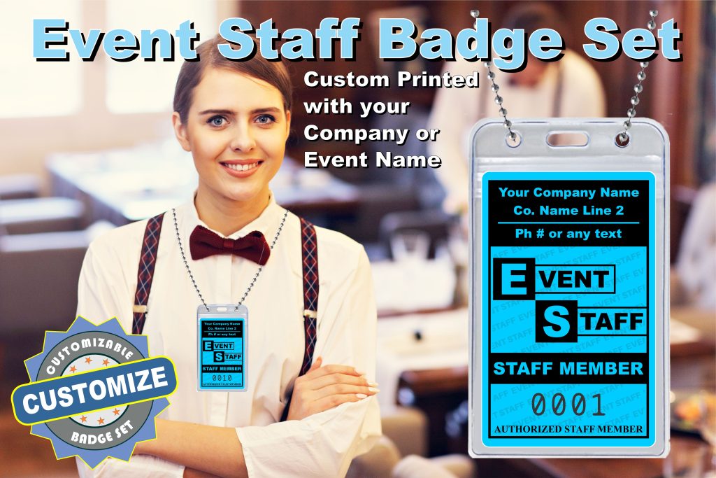 Event Staff Badge Set – PVC Plastic (Custom Printed with Your Company ...