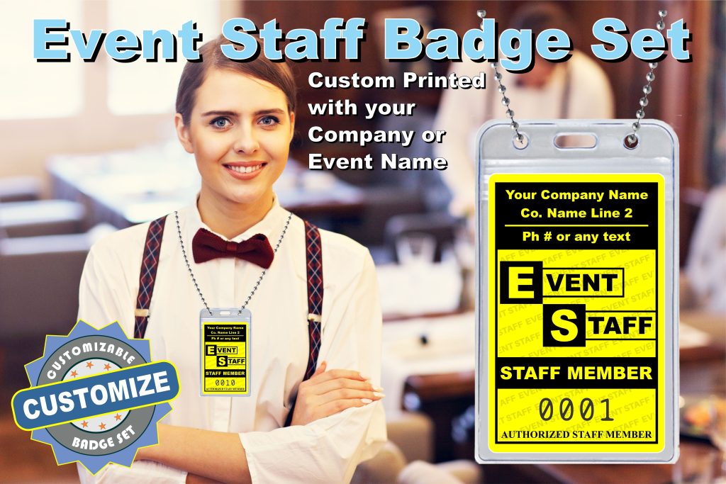 Event Staff Badge Set – PVC Plastic (Custom Printed with Your Company ...
