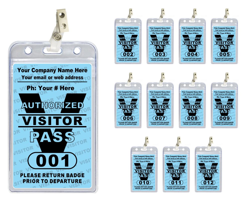 Visitor Pass Badges – PVC Plastic (Custom Printed with Your Company ...