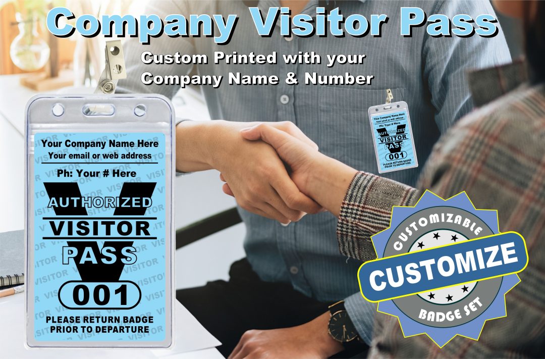 Visitor Pass Badges – PVC Plastic (Custom Printed with Your Company ...