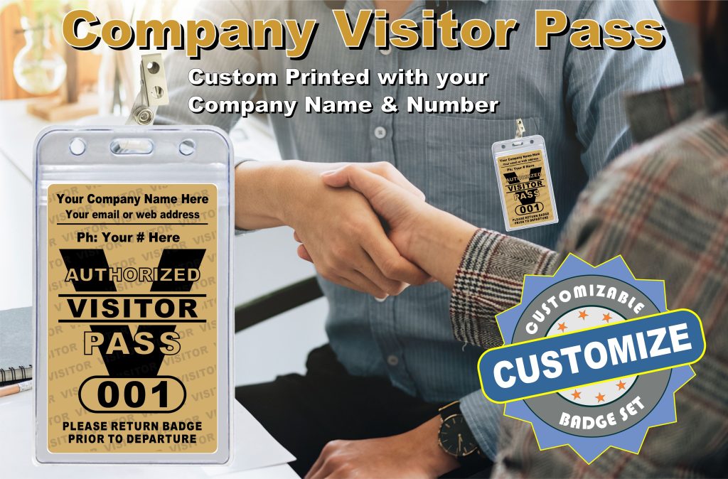 Visitor Pass Badges – PVC Plastic (Custom Printed with Your Company ...