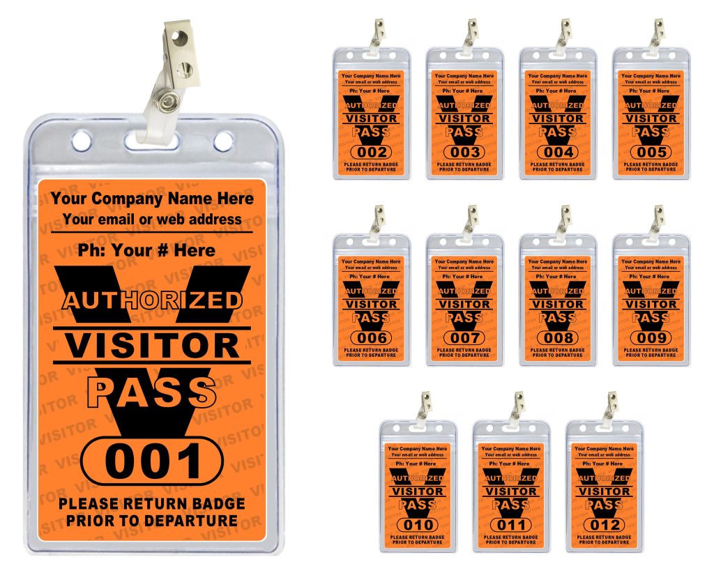 Visitor Pass Badges – PVC Plastic (Custom Printed with Your Company ...